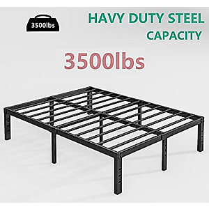 Sementa King-Bed-Frames 16 Inch High Heavy Duty-Platform-Mattress-Foundation - No Box Spring Needed,Storage Underneath,Easy Assembly,Noise Free,Black
