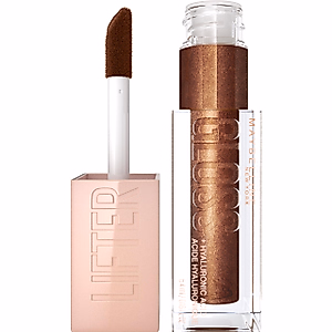 Maybelline Lifter Gloss, Hydrating Lip Gloss with Hyaluronic Acid, High Shine for Plumper Looking Lips, Crystal, Golden Neutral, 0.18 Ounce