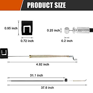Komokeru Sofa Recliner Cables, Universal Recliner Release Cable Replacement Part,Couch Recliner Pull Cable 37.6inch, Hook Exposed Cable with S Tip Exposed Cable (4.92 in Length)