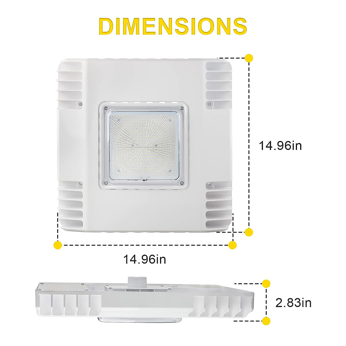 150W LED Canopy Light, 21000LM 5700K Daylight White Super Bright Gas Station Canopy Light,LED Parking Garage Lights(600W HID/HPS Equivalent) IP65 Waterproof, DLC and UL Certified (10-Pack)