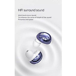 eDealz in-Ear Wireless Bluetooth 5.2 Headphones, Earbuds IPX6 Waterproof with Microphone Rechargeable USB C Case for Smartphones Android iOS (Purple)