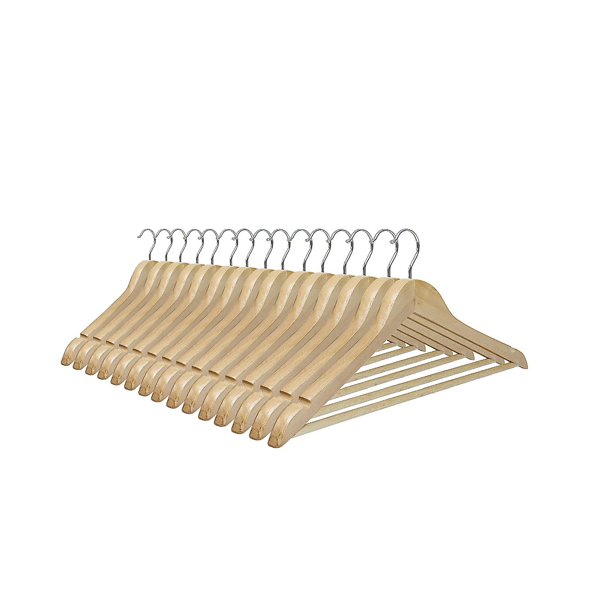 Organize It All 15-Pack Natural Dress Hanger with Wood Bar