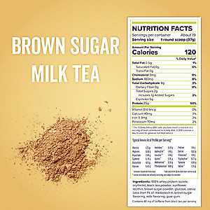 FitBites Boba Tea Protein Whey Protein Isolate (Brown Sugar Milk Tea), 5.9g BCAAs, Gluten Free, Zero, Sugar, Bubble Tea Protein Powder