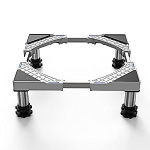 SEISSO Fridge Stand-Adjustable Dryer Stand with 4 Heavy Duty Feet Increase 7-8.6inch Height Max Load 770LB/350KG Base Stand for Washer Refrigerator Washing Machine Dryer