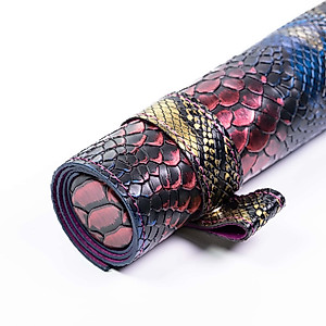 Cusdie 2 in 1 Dice Rolling Mat & Zippered Dice Holder DIce Tray- Compatible with DND Polyhedral Dice Dungeons and Dragon (Colorful Dragon Scale)