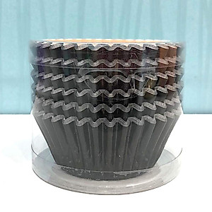 Huaswan Classic Black Paper-Lined Foil Cupcake Liners Standard Baking Cups for Party and More, 120-Count