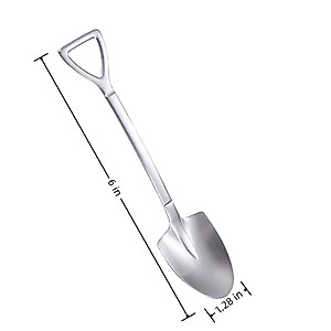 Smilesunus 10 Pcs Mini Shovel Spoons Dessert Spoons Stainless Steel Ice Cream Yogurt Spoons