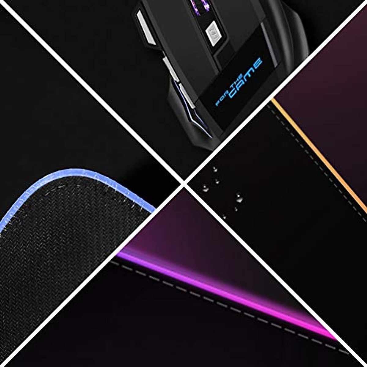 RGB Pad LED Mouse Pad Led Mouse Gaming Comfortable Mousepad Non- Rubber Base for Work Gaming Office Home Mouse Pad Glorious Pad