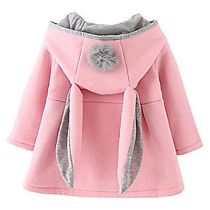MINKIDFASHION Baby Girls Winter Autumn Cotton Warm Jacket Coat (2T, Pink)