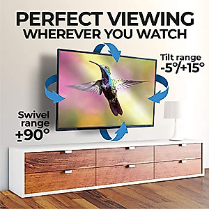 Amazon Basics Triple Arm Full Motion Articulating TV Wall Mount, fits TVs 23-50" up to 55lbs, Black