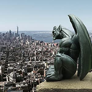 Bella Haus Design Brutus The Gothic Gargoyle Statue 4” x 8” - Polyresin Indoor or Outdoor Décor Detailed Gargoyle Sculpture Statue – Medieval Gargoyle for Mantel Office Bedroom Garden Decoration