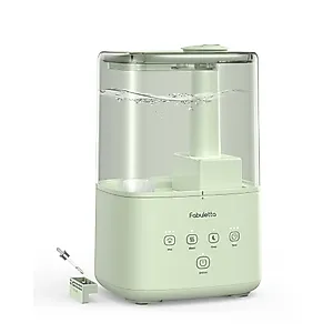 FABULETTA Humidifiers for Bedroom, Warm and Cool Mist Humidifier Large Room for Home, 4.5L Top Fill Air Humidifier with Essential Oil Diffuser, 3 Mist Levels, Timer, 45H Work Time, Quiet Sleep Mode