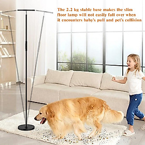 OZAPZ Led Bright Floor Lamp, RGB Corner Floor Lamp for Living Room, Led Lamp with Remote Control, Color Changing Standing Lamp, Dimmerable Torchiere Lamps, Music Sync,24W/1800lm Brightness