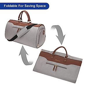 Modoker Carry on Garment Bags for Travel, Convertible Garment Duffel Bag with Shoulder Strap for Men Women- 2 in 1 Hanging Suitcase Suit Travel Bags