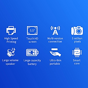 Zunate Handheld PDA POS with 5.5in Touch Screen, POS Receipt Printer 58mm Thermal Printer, 2GB + 32GB 4G LTE Mobile POS Receipt Printer for 1D 2D QR Barcode (US Plug)