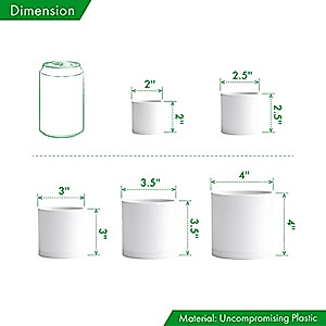 Pack of 20 Plastic Plant Pots (4 Set of 2 Inch, 2.5 Inch, 3 Inch, 3.5 Inch, 4 Inch) Small Garden Planter Pots for Plant with Drainage Holes and Saucers, White Color, 74-U-XS-1