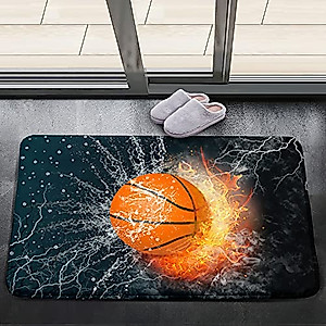 kodhyvj Black Sport Rugs Basketball Rug for Boys Bedroom Basketball Room Decor Playroom Rug for Living Room Bedroom Decor, 2'x3'