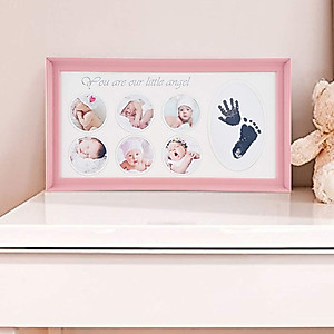 KESYOO 1pc Footprint Mud Photo Frame Baby Footprint Picture Frame Toddler Milestone Picture Frames Kids Memory Photo Frame Baby Footprint Frame Wood-Based Panel Souvenir Printing Newborn
