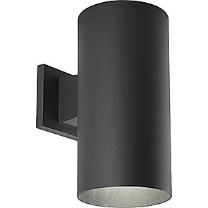 Progress Lighting Cylinder Collection 6" Modern Outdoor LED Wall Lantern Light Black