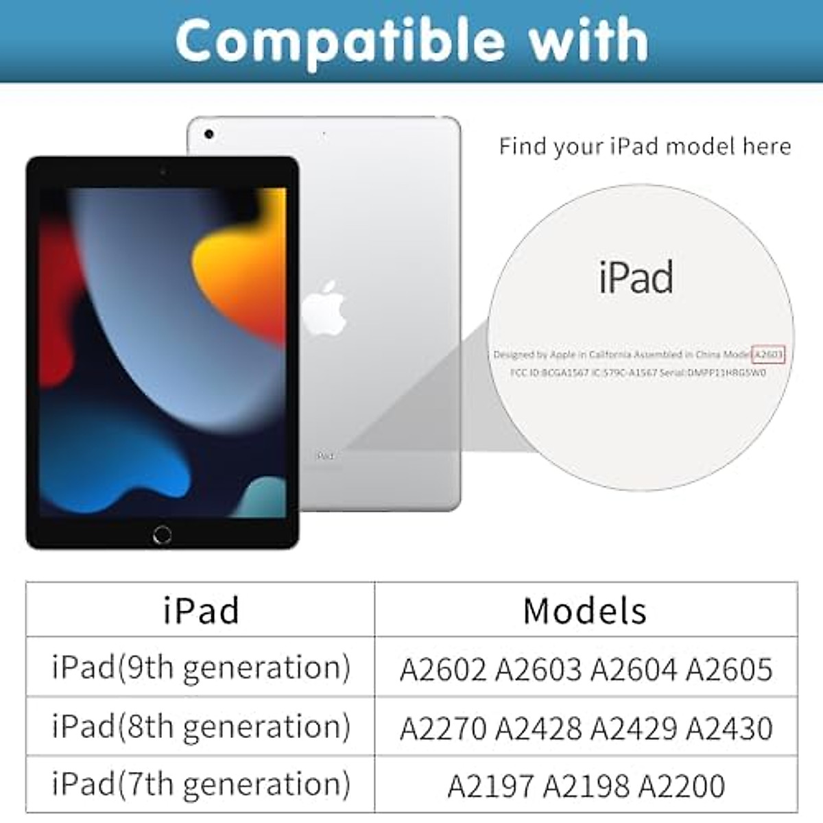 GOZOPO [2-Pack] Screen Protector for iPad 9th Generation, iPad 8th / 7th Generation, Tempered Glass Film for iPad 10.2 inch 2021/2020/2019 Release