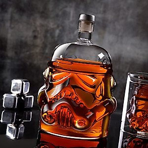 Whiskey Decanter Transparent Creative Flask Carafe, Whiskey Carafe for Wine, Vodka, Liquor, Scotch, 750ml Bourbon for Men