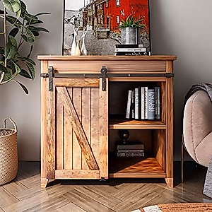 CCJH 4FT Mini Sliding Barn Door Hardware Kit Closet Cabinet 48" Track System Carbon Steel Basic Roller Hanger for Single 24" Wide Door Panel