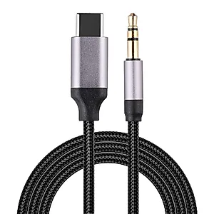 VAKS USB C to 3.5mm Audio Aux Jack Cable (3.3 ft), Type C Adapter to 3.5mm Headphone Stereo Cord Compatible with Samsung Galaxy S22 S21 Ultra S20 S10 S9 Note 20, Google Pixel 6 Pro/3/2, Grey