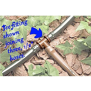 R-B 20 Rain Bird 1/2" Barbed Tee Fitting Drip Irrigation Universal Fits of 5/8" 1/2", 0.700" Drip Tubing
