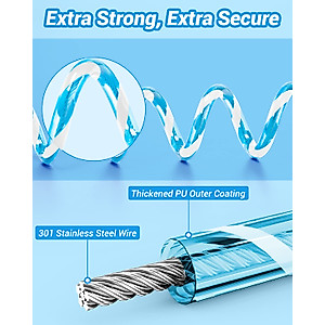 Dr.meter Kids Leash for Toddler, Reflective Anti Lost Wrist Link with Key & Lock, 8.2ft Safety Wristband Child Walking Harness for Supermarket Mall Airport Amusement Park Zoo Travel, Blue