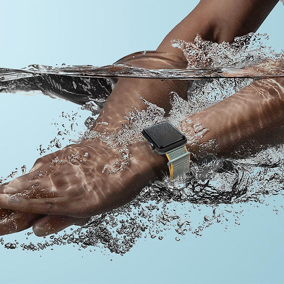 4 Pack Nylon Sport Band Compatible with Apple Watch Band 38mm 40mm 41mm Women Men, Adjustable Stretchy Solo Loop Strap for iWatch Series Ultra/SE/9/8/7/6/5/4/3/2/1, Black/White/Plum/Sunshine