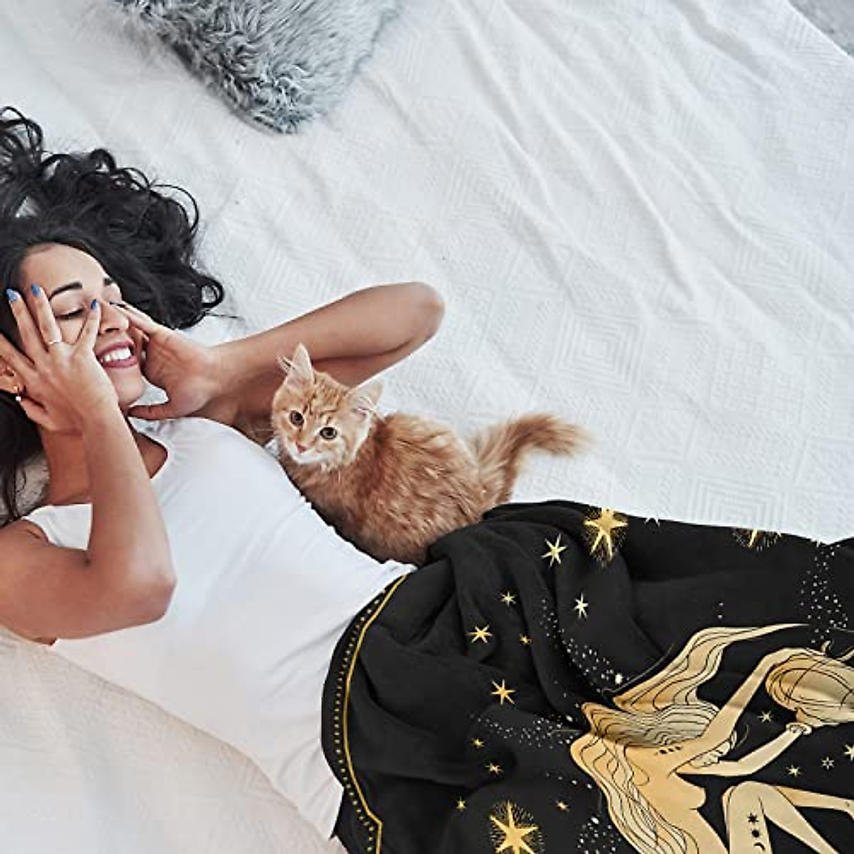 Henazin Aquarius Gifts, Aquarius Gifts for Women, Aquarius, Aquarius Decor, Aquarius Zodiac Gifts, Aquarius Astronomy Gift, Aquarius Birthday Gifts for Women Men, Aquarius Gift Throw Blanket 50"X60"