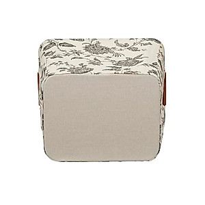 Household Essentials Medium Tapered Storage Bin with Wood Handles, Floral Pattern