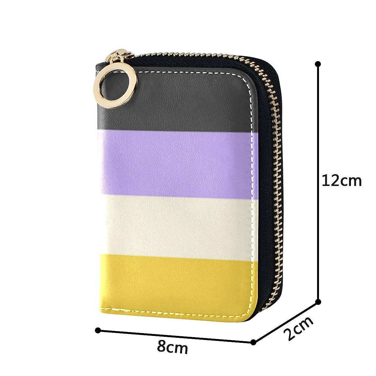 Slim Minimalist Soft Leather Mini Case Holder Organizer Wallet for Women Men Nonbinary Pride Flag