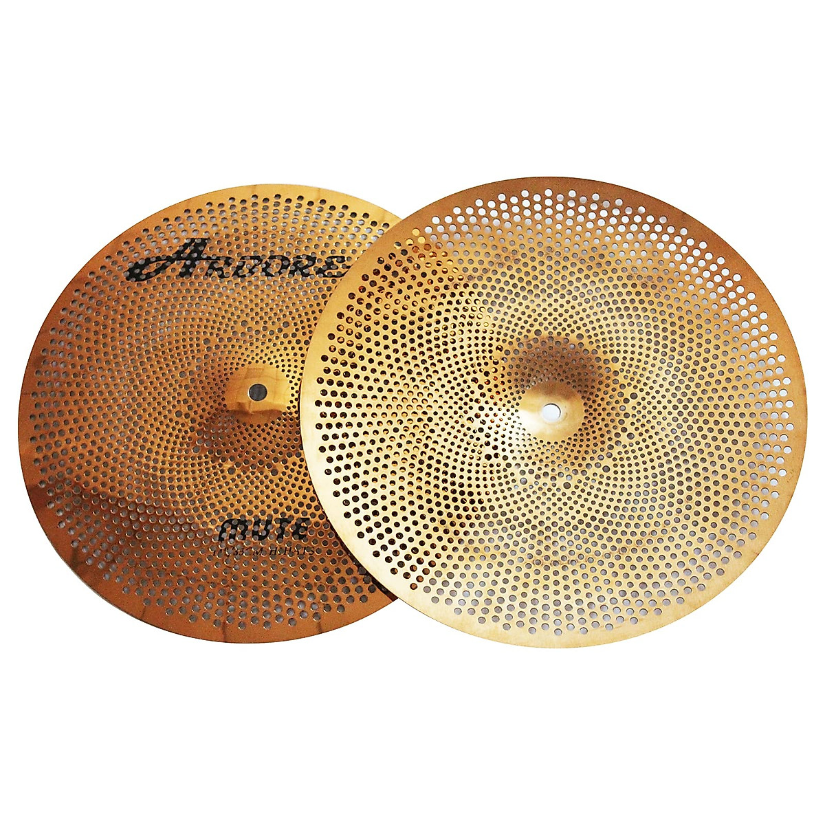 Arborea Low Volume Cymbal Mute Cymbal Golden 14" Hi-Hats Cymbal Drum Quite Cymbal For Practice (14"Hi-Hats)