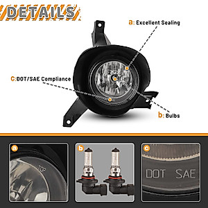 AUTOWIKI For 2001 2002 2003 FORD EXPLORER SPORT, 2001-2005 FORD EXPLORER SPORT TRAC Fog Lights Lamps Assembly 42W