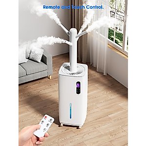 Petsaint 26L/5.7Gal Humidifier for Large Room Up to 3000 ft², 6-core atomization, 2000 mL/h Mist Output, Remote Control and 6 Mist Level, Ultrasonic Cool Mist Humidifiers for Bedroom Whole House