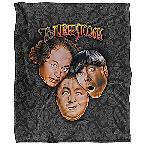 Three Stooges Stooges All Over Officially Licensed Silky Touch Super Soft Throw Blanket 50" x 60"