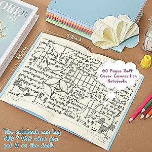 Handepo 100 Pack A5 Kraft Notebooks Ruled Lined Journals Notebooks Soft Cover Kraft Composition Notepad Travel Diary Journals Memo for Girls, Students, Office, School Supplies (Blue)