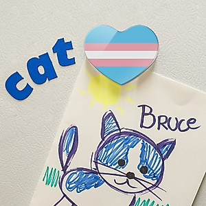 Transgender Trans Pride Flag Original Blue Pink White Heart Acrylic Fridge Refrigerator Magnet