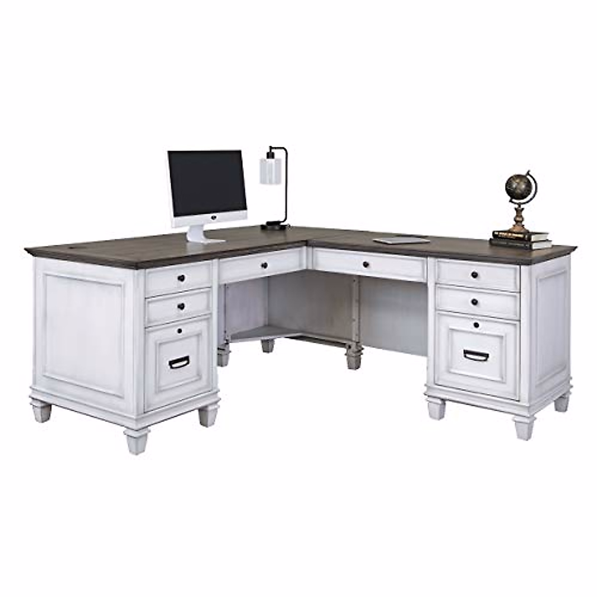 Martin Furniture Pedestal Desk, White