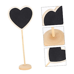 10pcs Message Board Decorations for Home Household Decor Mini Chalkboard Heart Chalkboard Name Plate Board Chalkboard Name Plate Mini Message Blackboards Mini Blackboard Decor Wood