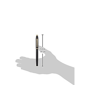 Cross Century II, Black, Selectip Rolling Ball Pen with 23 Karat Gold Plated Appointments (2504)
