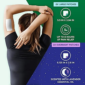 Biofreeze Day & Overnight Pain Relief Patches, Menthol Pain Patches for Arthritis & Muscle Pain Relief, Comfortable & Flexible Fabric Stays in Place, FSA/HSA Eligible, 9 Patches (6 Day, 3 Night)