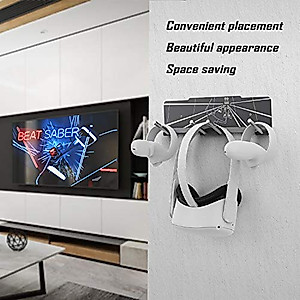 AMVR VR Headset and Controllers Wall Mount Storage Hook Stand for Quest 2, Quest 1,Rift S,Valve Index,HP Reverb G2,HTC Vive, Vive Pro, Cosmos, Elite, Playstation VR (Gray)
