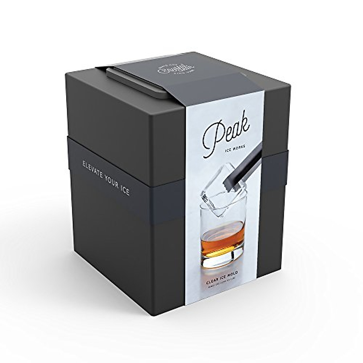 W&P Large Clear Cocktail Ice Mold - Craft Large, Flawless Ice Cubes for Cocktails, Drinks & Whiskey Premium Silicone Ice Mold BPA-Free, Easy-Release Square Ice Tray