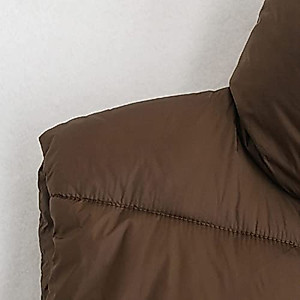 Womens Winter Coats With Hood, Women'S Puffer Vest Coat Tank Top Bomber Lightweight Stand Collar Zip Solid Quilted Jacket Women Coat Jackets Chamarras Colombia Jacket Coats (S, Brown)