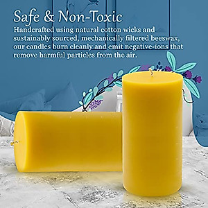 Alternative Imagination Pure Beeswax Candle - Large Pillar Handmade Candle, 100% Beeswax Candle, Natural Pillar Candle, 80 Hour Beeswax Candle, Tall Wax Candle, Hypoallergenic Candle, 6 Inch