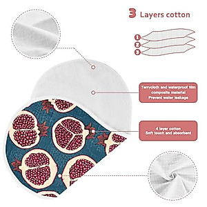 vvfelixl Baby Burp Cloths Pomegranarte Fruit Baby Newborn Cotton Burping Cloths Set Baby Washcloths 4 Pack Blue