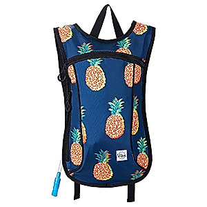 Vibe Hydration Pack Backpack with 2L Bladder for Women, Men, Teens, Kids - Sports, Outdoor, Running, Camping, Hiking, Festivals, Raves (Pineapple)