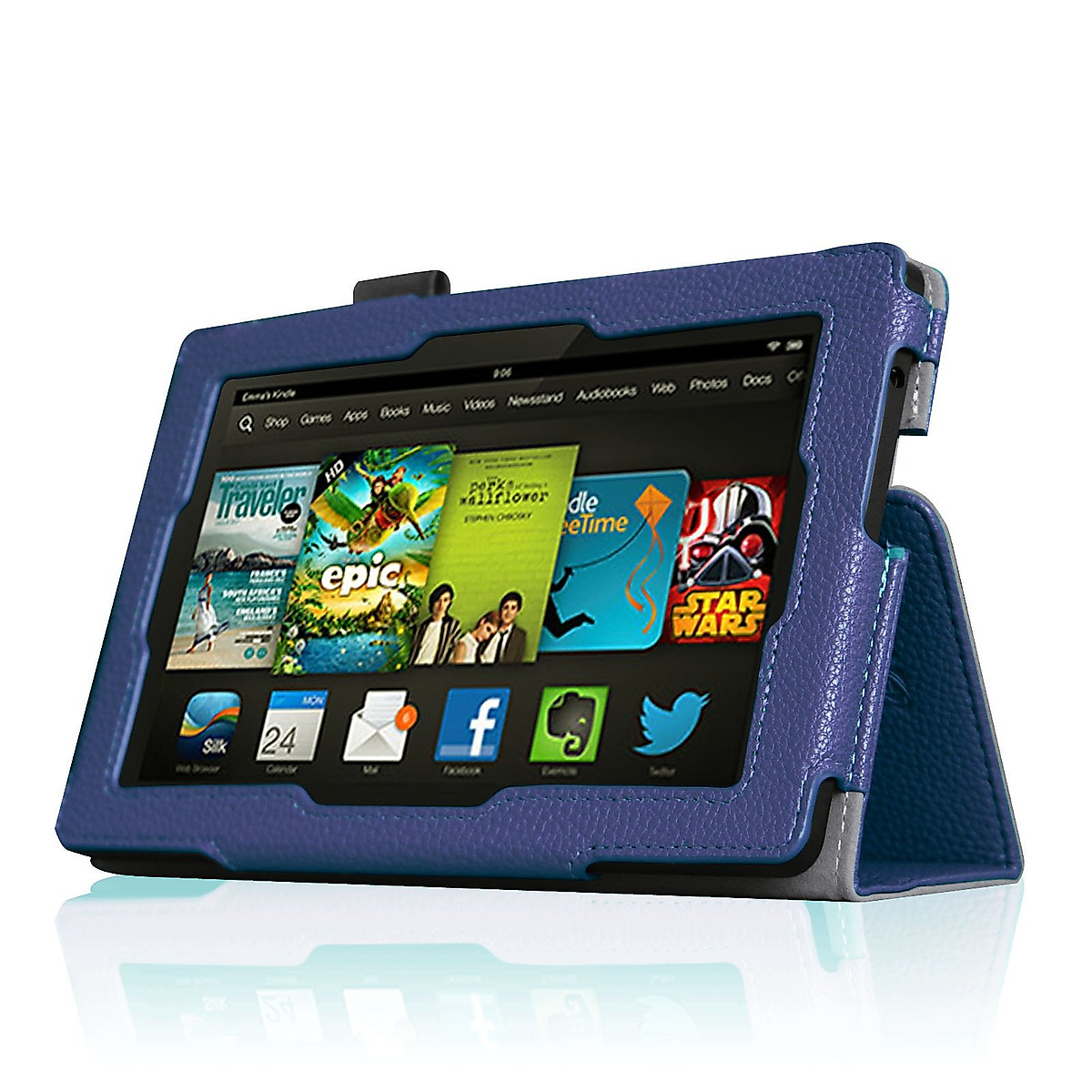 Fintie Folio Case for Kindle Fire HD 7" (2013 Old Model) - Slim Fit Folio Case with Auto Sleep/Wake Feature (Will only fit Amazon Kindle Fire HD 7, Previous Generation - 3rd), Navy